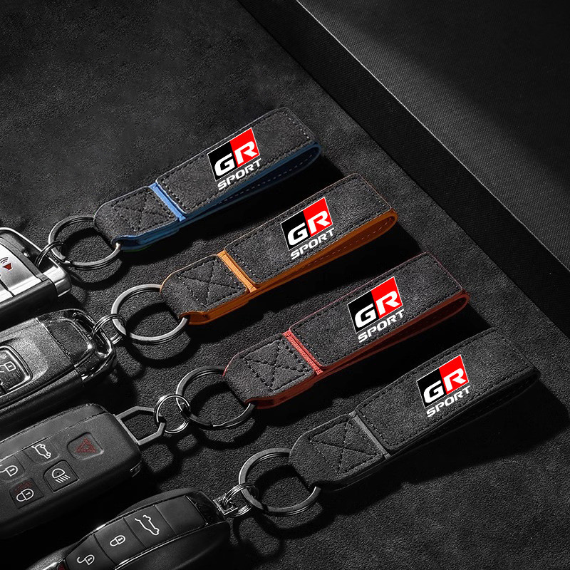 New Suede Leather Anti-Lost Car Key Chain Keychain Pendant Buckle For ...