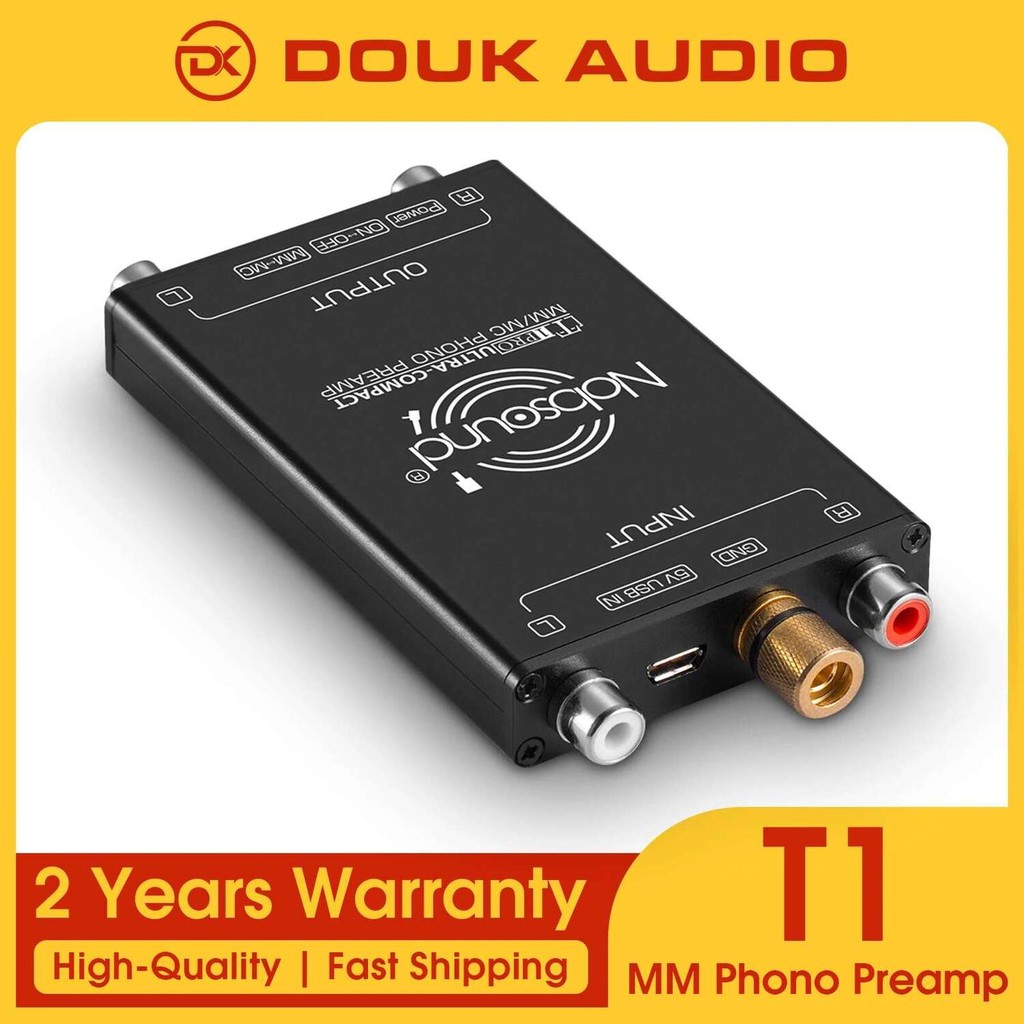Douk Audio T1 Mini MM / MC Phono Stage Preamp LP Vinyl Record Player ...