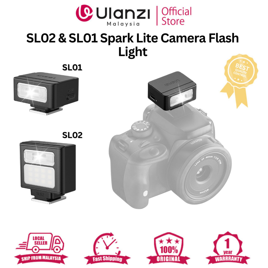 Ulanzi SL01 / SL02 Spark Lite Camera Flash Mini Portable Photograph Video Light for DSLR Cameras ...