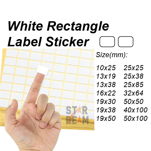 (10 Sheets) Good Quality Sticky Rectangle Self Adhesive Label Sticker ...