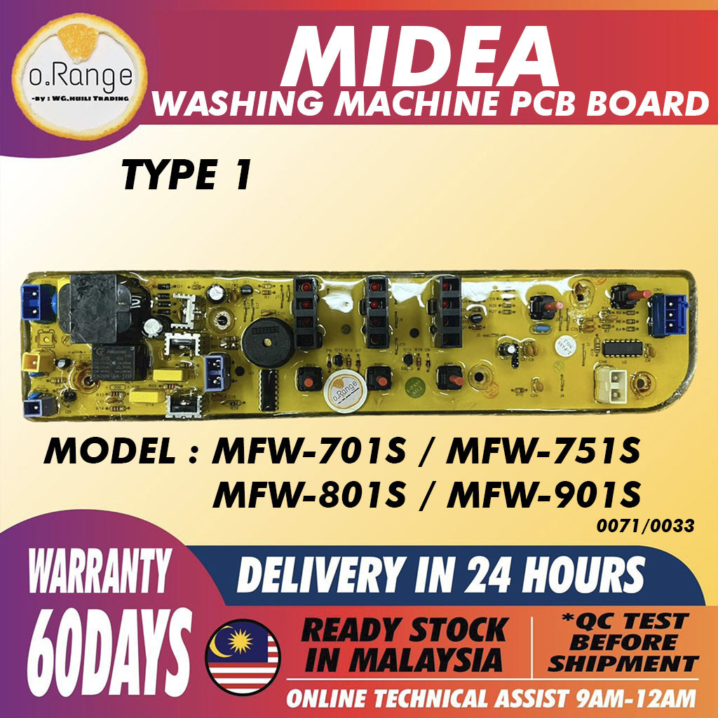 MFW-701S / MFW-751S / MFW-801S / MFW-901S Midea Washing Machine PCB ...