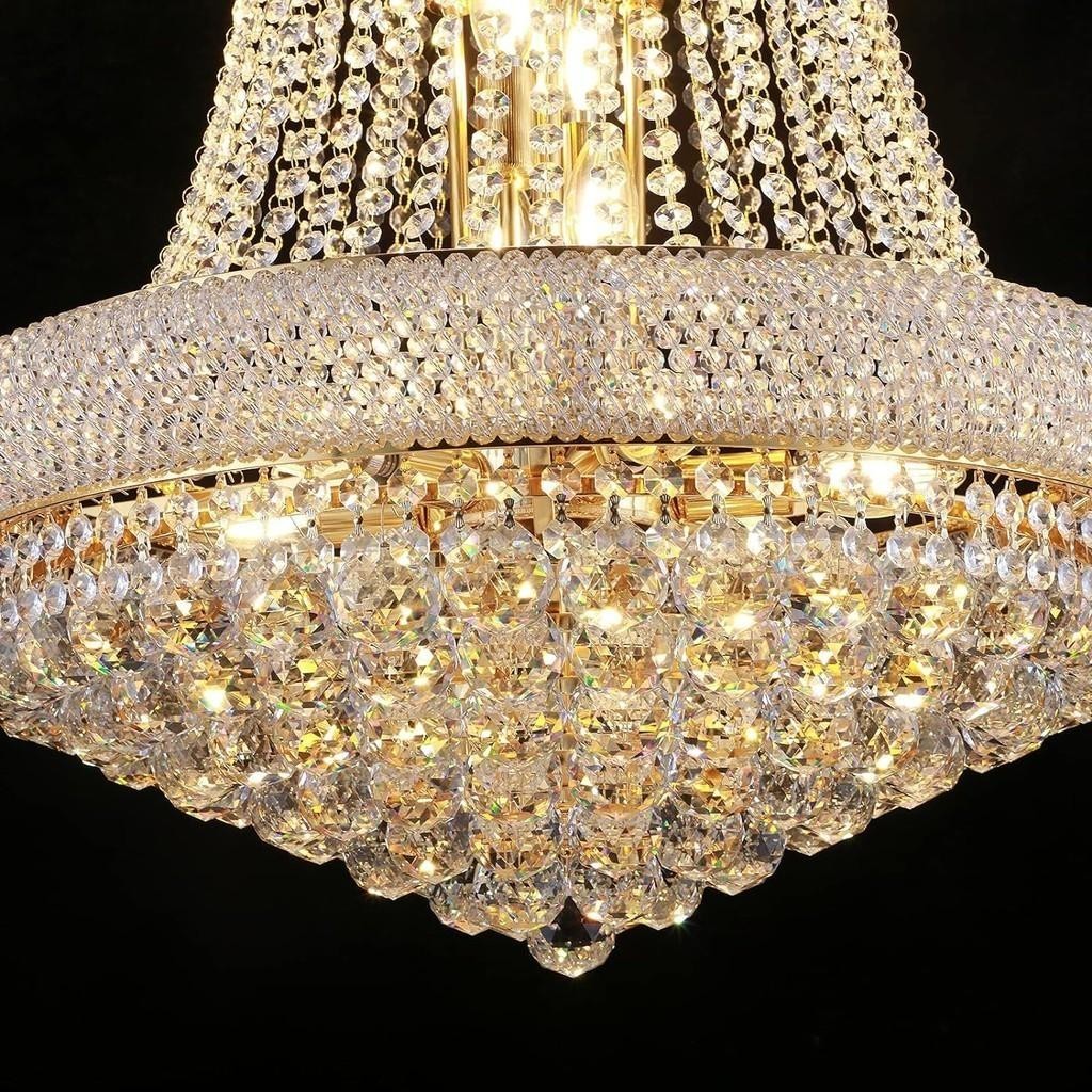 Modern Gold Crystal Light Ceiling Chandelier Pendant Lamp Crystal Lampu ...