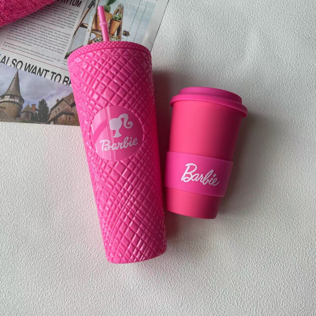 Barbie Bottle Y2K Kawaii 710ml Barbie Cup Bling Pink Tumbler Acrylic ...