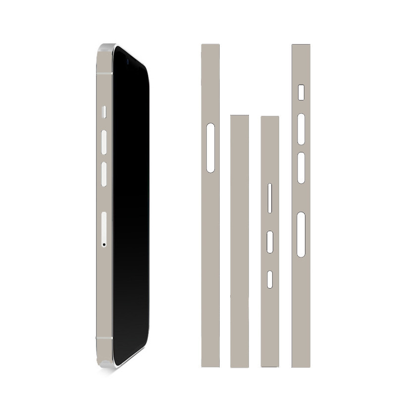 Titanium Color Side Skin Compatible for iPhone 15 14 13 12 16 Pro Max ...