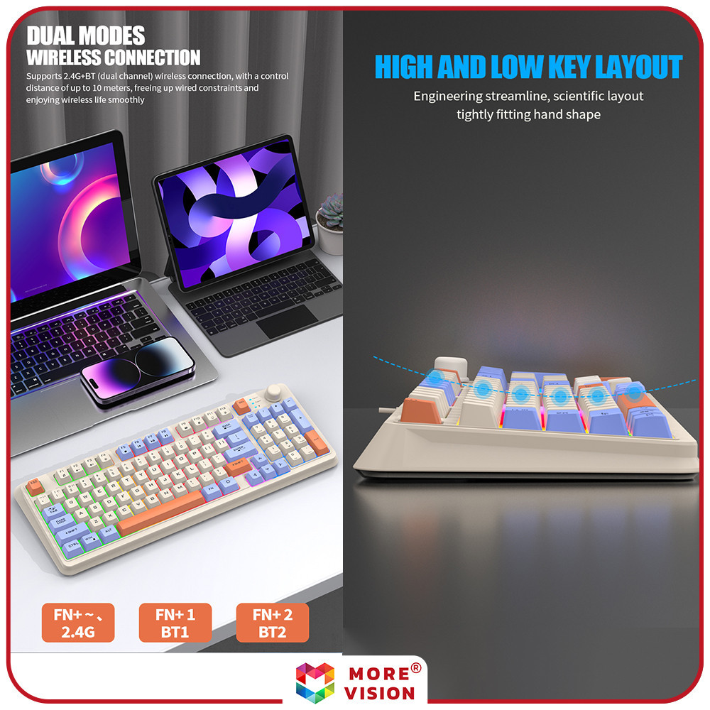 XUNFOX K82 K94 Gaming Keyboard Backlight 94-Keys Backlit USB Wired Dual ...