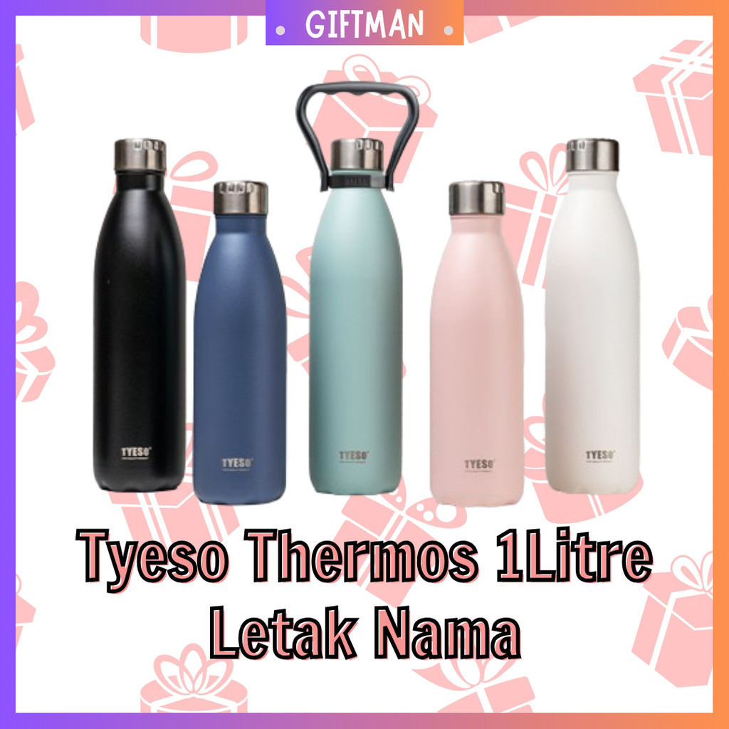 Tyeso 1000ml Thermos Custom Name Letak Nama 304 Stainless steel Thermos ...