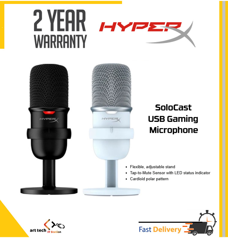 HYPERX SOLOCAST USB GAMING MICROPHONE - BLACK / WHITE | Shopee Malaysia