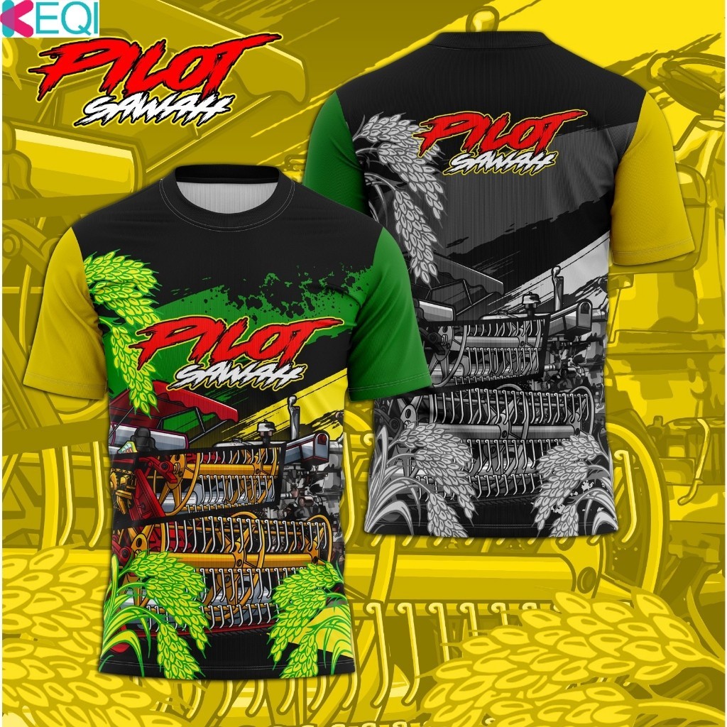 KQ Tshirt Sublimation Pilot Sawah Bendang Malaysia | Baju Pilot Sawah ...