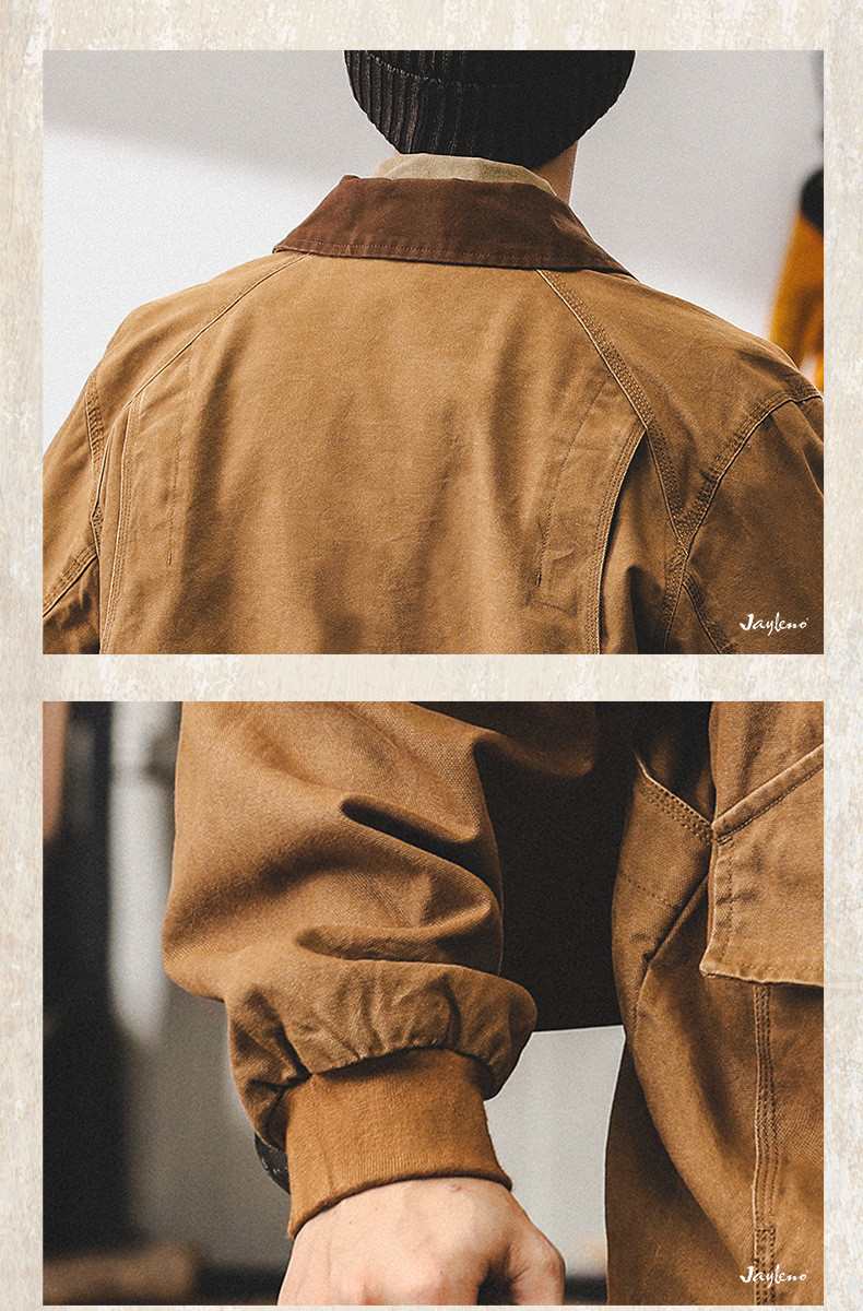 American Classic Retro Detroit Overalls Jacket Men Spring Autumn Style ...