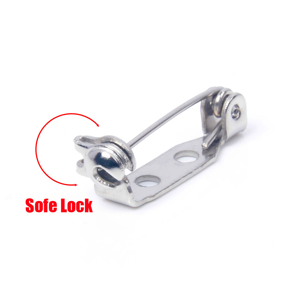XHN20pcs High Quality Stainless Steel Safety lock Pins Brooch Base Back ...