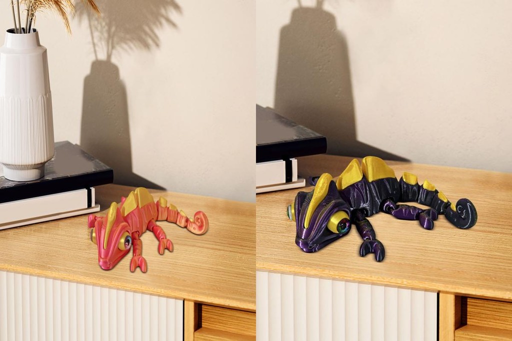 YX Car Dashboard Chameleon Figure Mini Pangolin Figure Color Changing ...