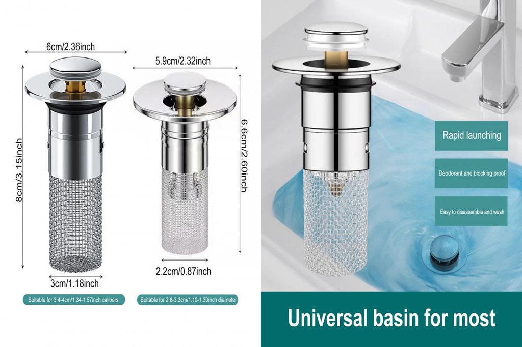 NTA Bathroom Sink Drain Filter Multi-function Drain Stopper Stainless Steel Floor Drain Filter ...