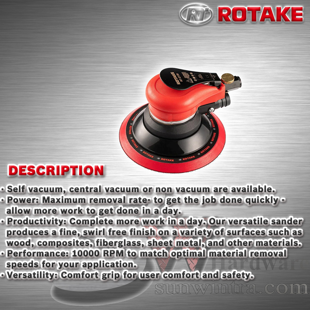 ROTAKE 5" Air Sander Orbital Air Sander RT-2130 F.O.C 1x Singer Oil ...
