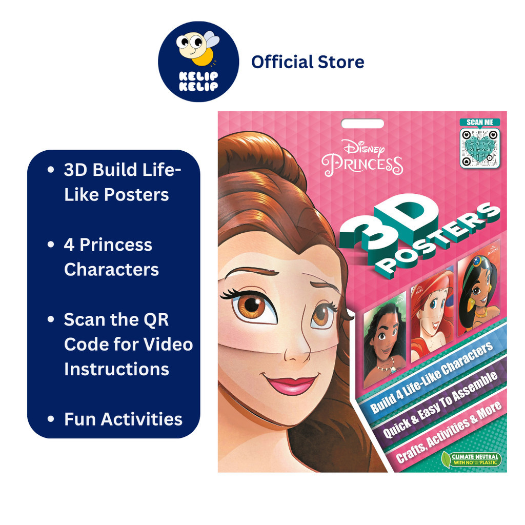 Disney Princess Pop Heads 3D Posters Activity Book For Kids With Craft ...
