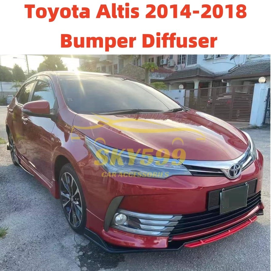 Toyota Altis 2014-2018 Front Bumper Diffuser Lip Wrap Angle Splitters ...