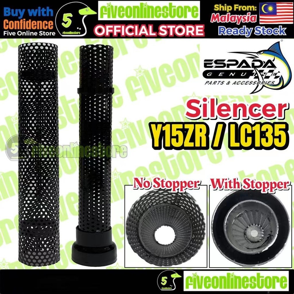 ESPADA Silencer Exhaust Racing LC135 135LC Y15 Y15ZR E4 E5 E6 E7 Ysuku Silencer With Stopper ...