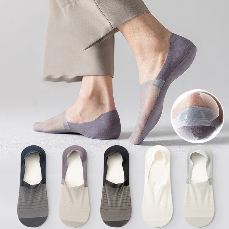 Women's Mesh Boat Socks - Fashion, Simple - Ice Silk Short Stockings ...