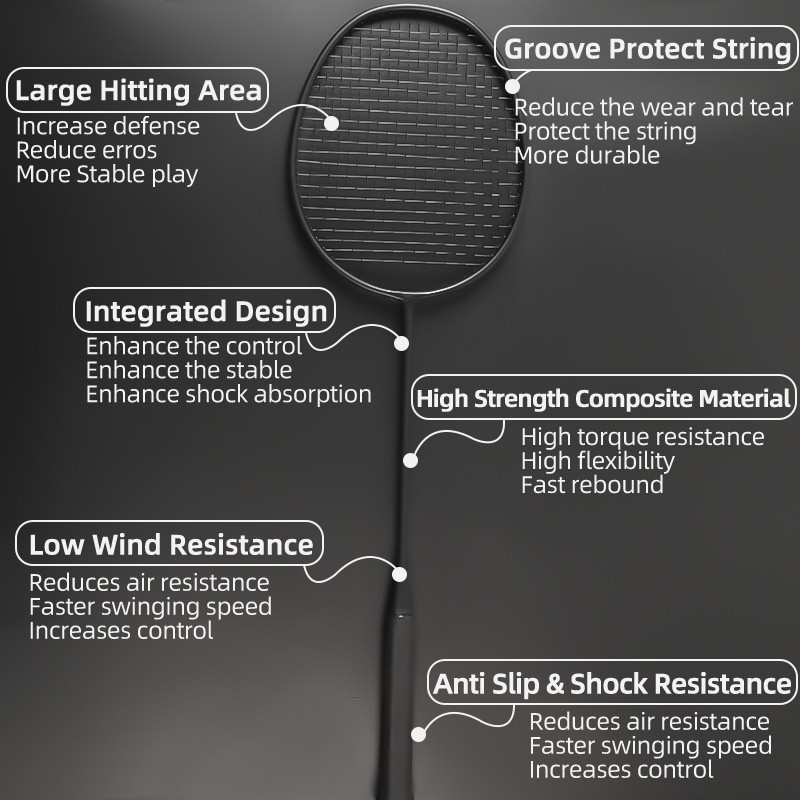 Original Product Raket Badminton Racket 羽毛球拍 Reket Carbon Firber 4U G5 ...