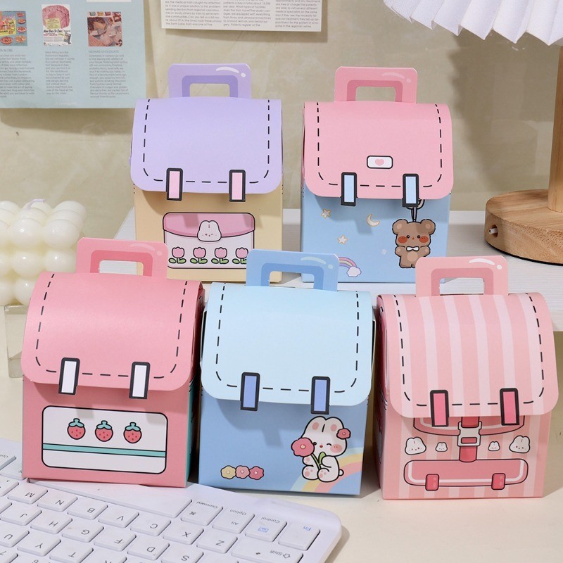 Schoolbag Shaped Candy Box - Foldable Storage Casket - Birthday Gift ...