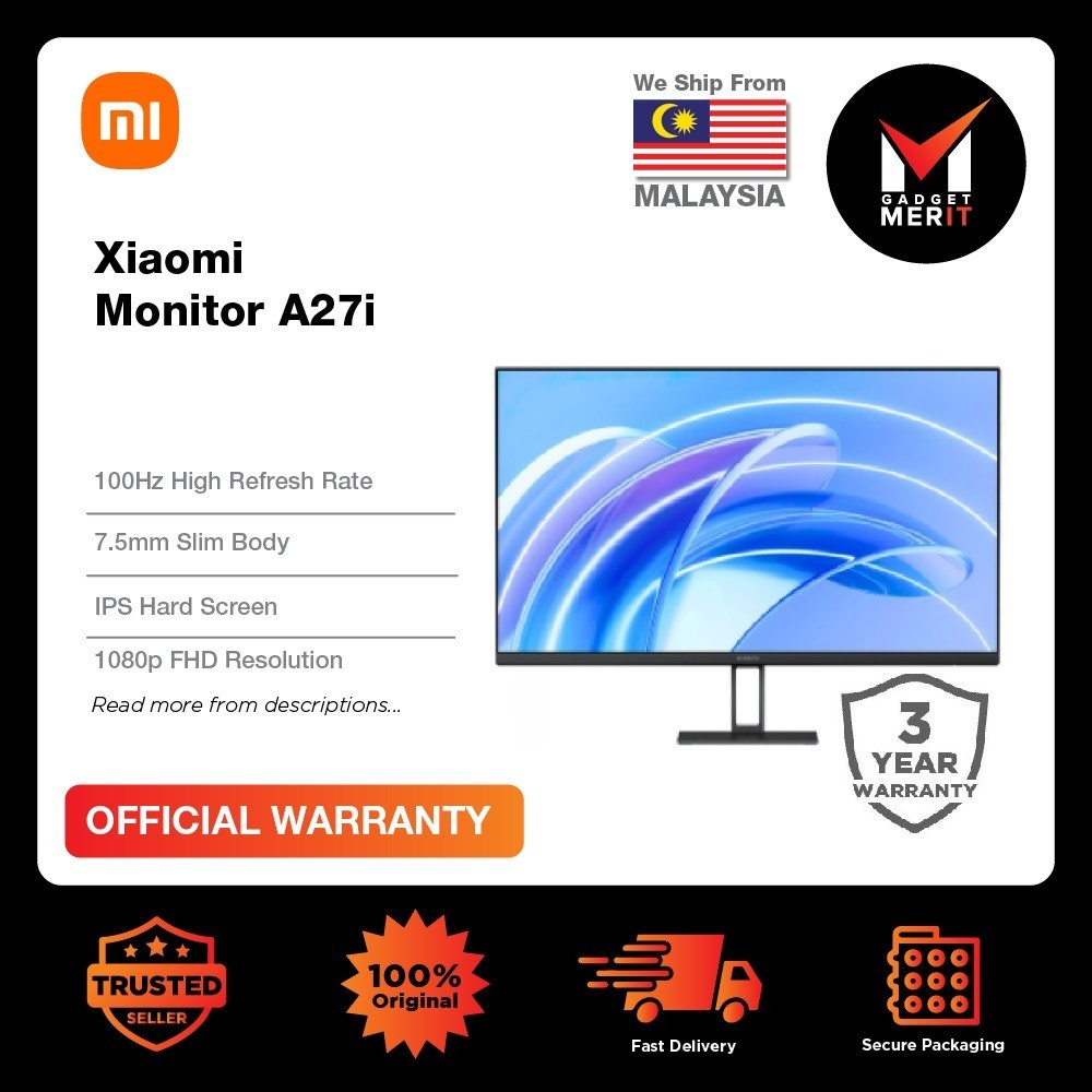 Xiaomi Monitor A27i | 3 Years Official Warranty | 1920×1080 Resolution ...