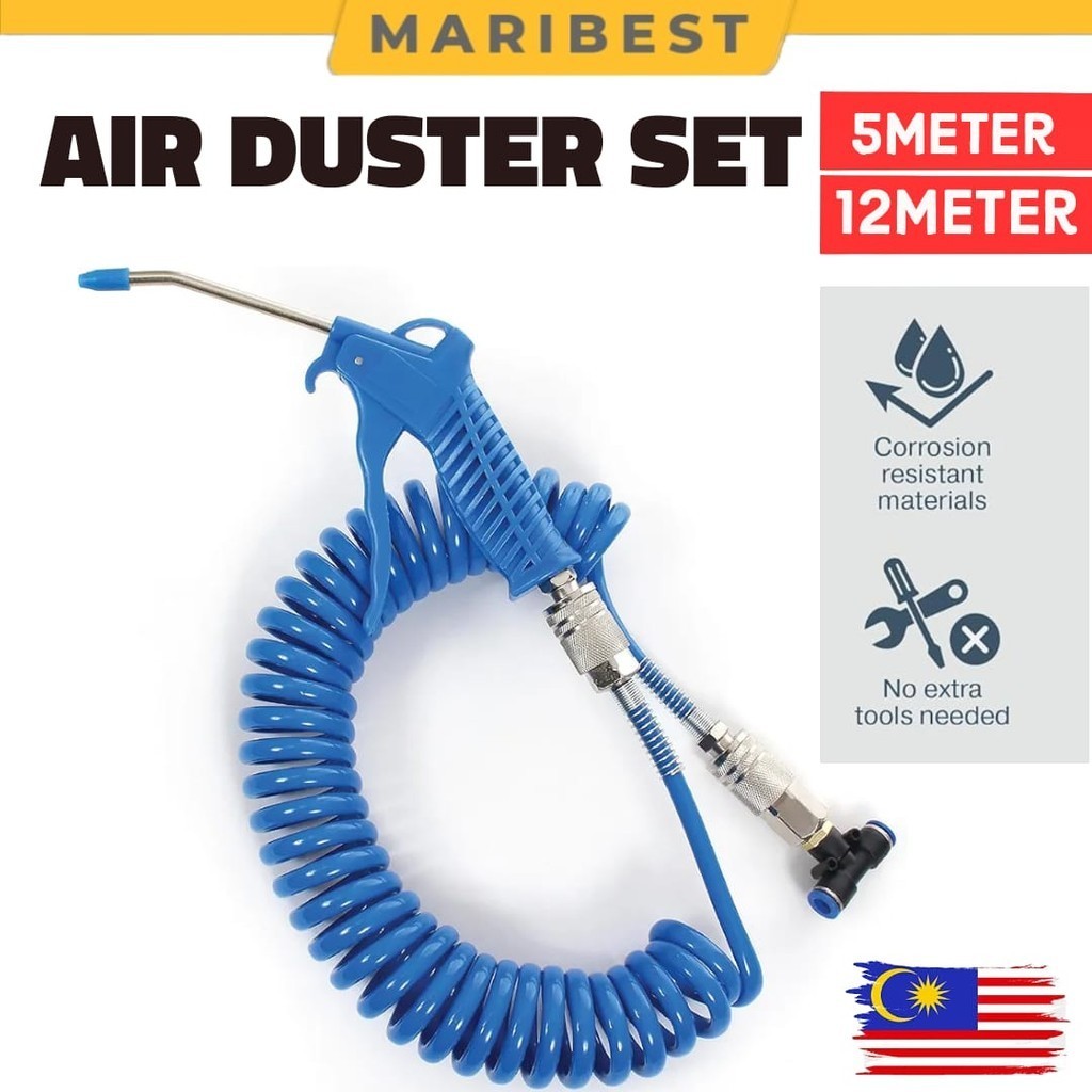 Air Duster Spray Gun With 5 Meter Spring Coil Hose Dust Blower set ...