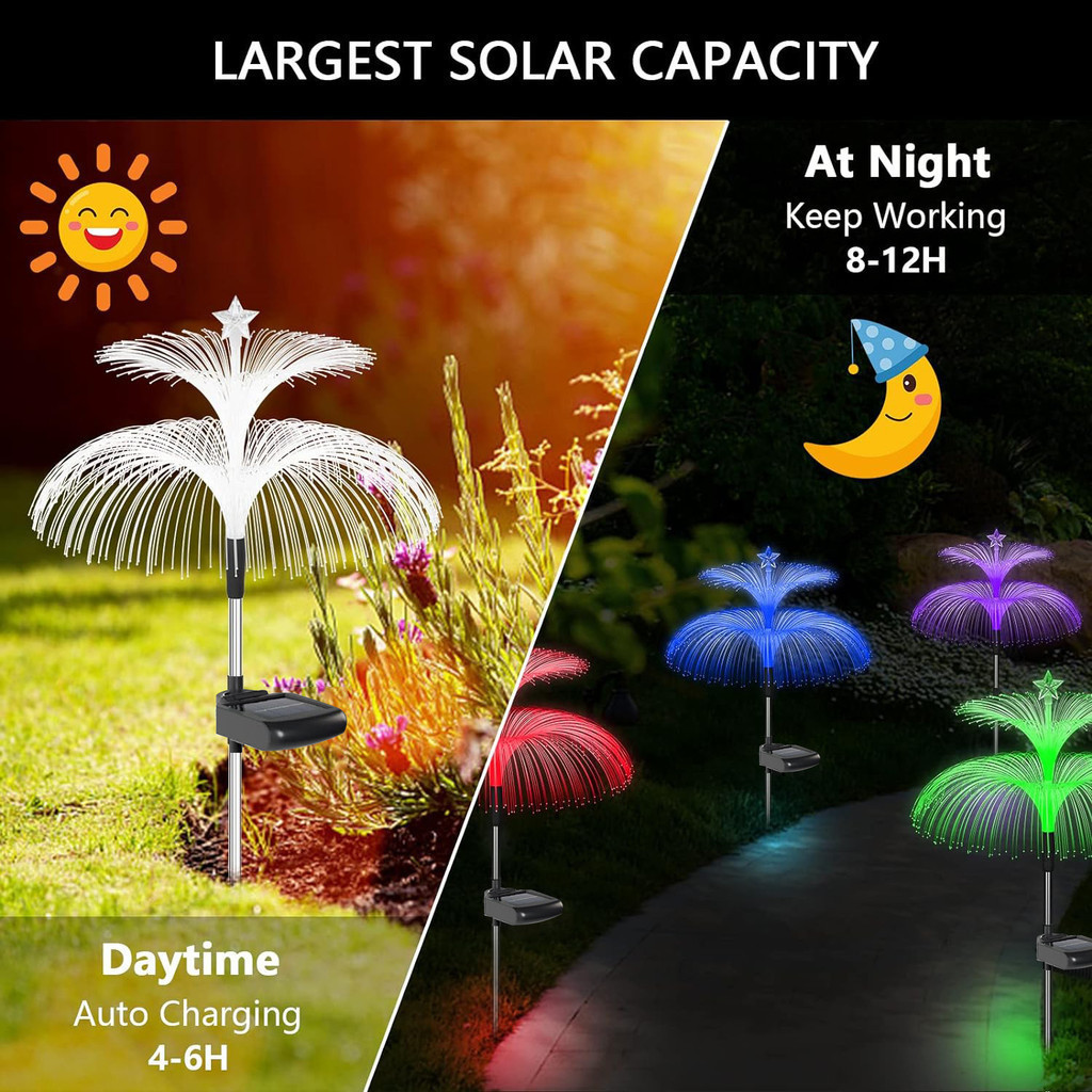 5 layer LED Solar Jellyfish Light with Color Changing Outdoor ...