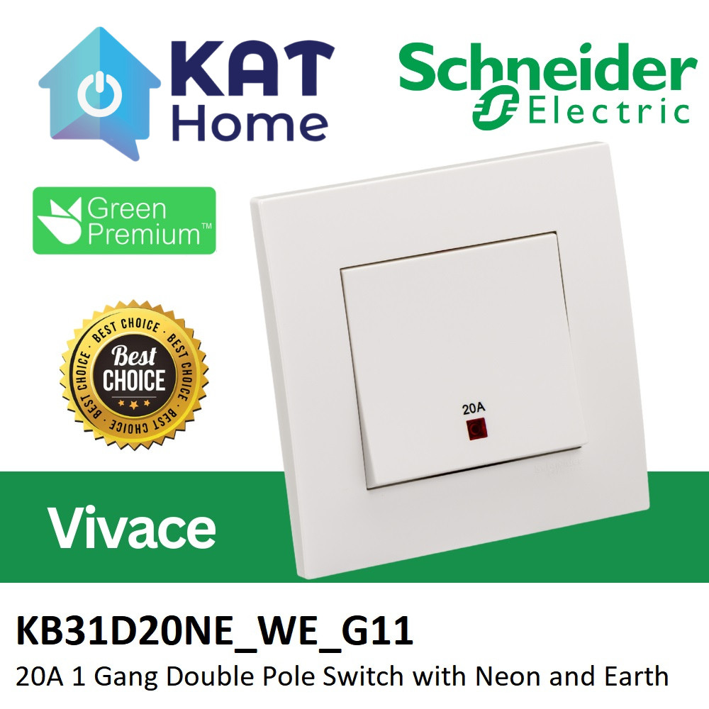 SCHNEIDER ELECTRIC VIVACE SERIES 1 GANG 1 WAY / 1 GANG 2 WAY 20A 250V ...