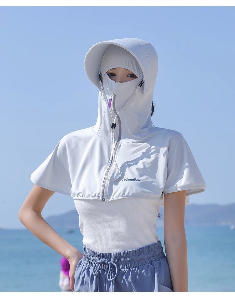 Sunscreen Clothing Women Ultraviolet-Proof Ice Silk Mask Full Face Neck ...