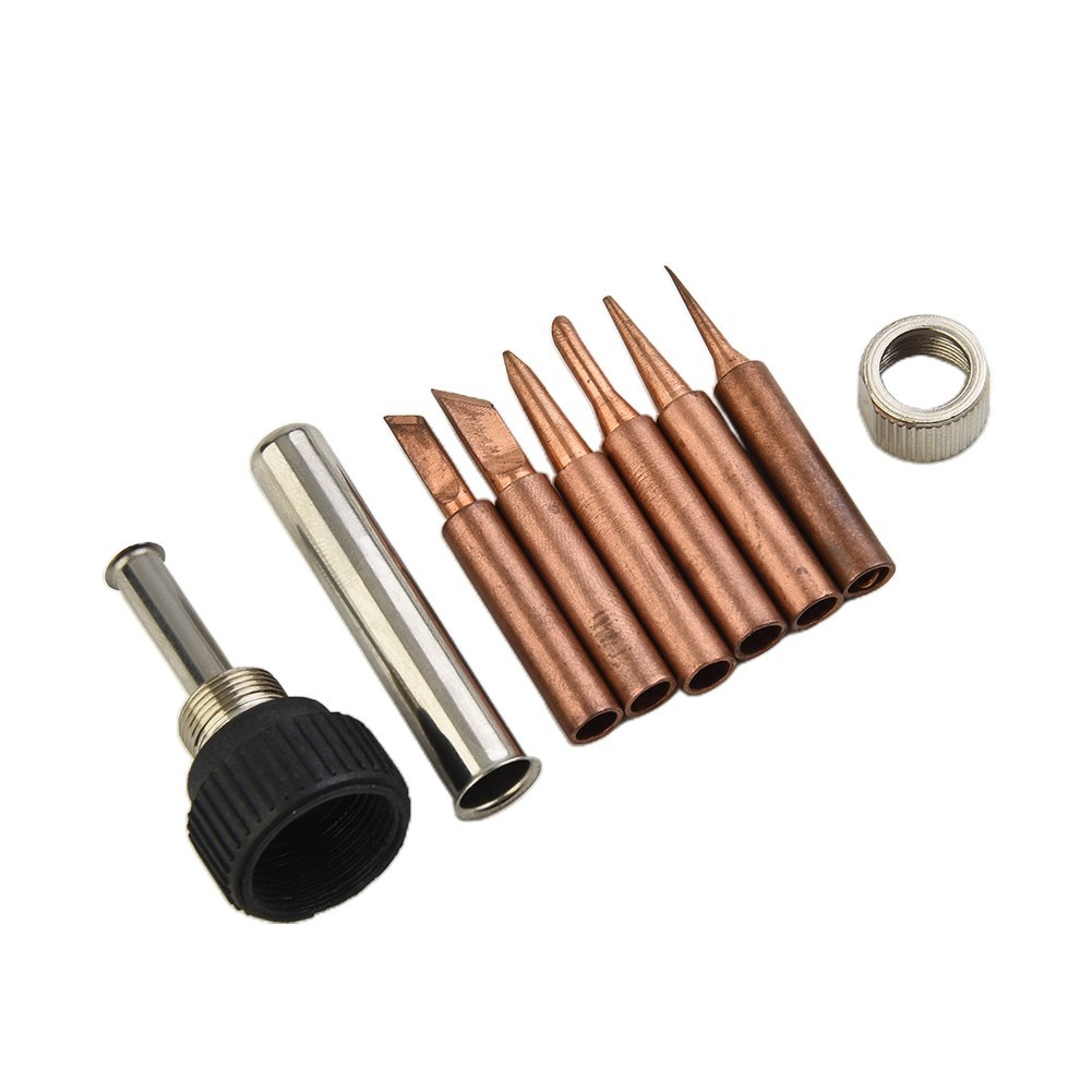 (BABYCITY-MY) 7pcs Copper 900M-T Soldering Iron Tip & Handle Set for ...
