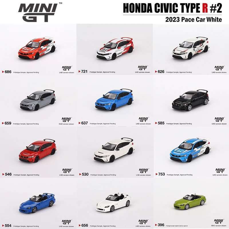MINIGT 1/64 Honda Civic Type R 2023 Pace S2000 (AP2) CR Grand Prix NSX ...
