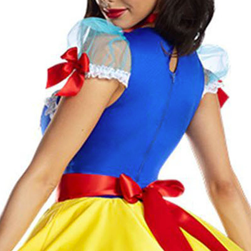 Princess Snow White Dress For Woman Sexy Blue Yellow Cosplay Costume Adult Halloween Party ...