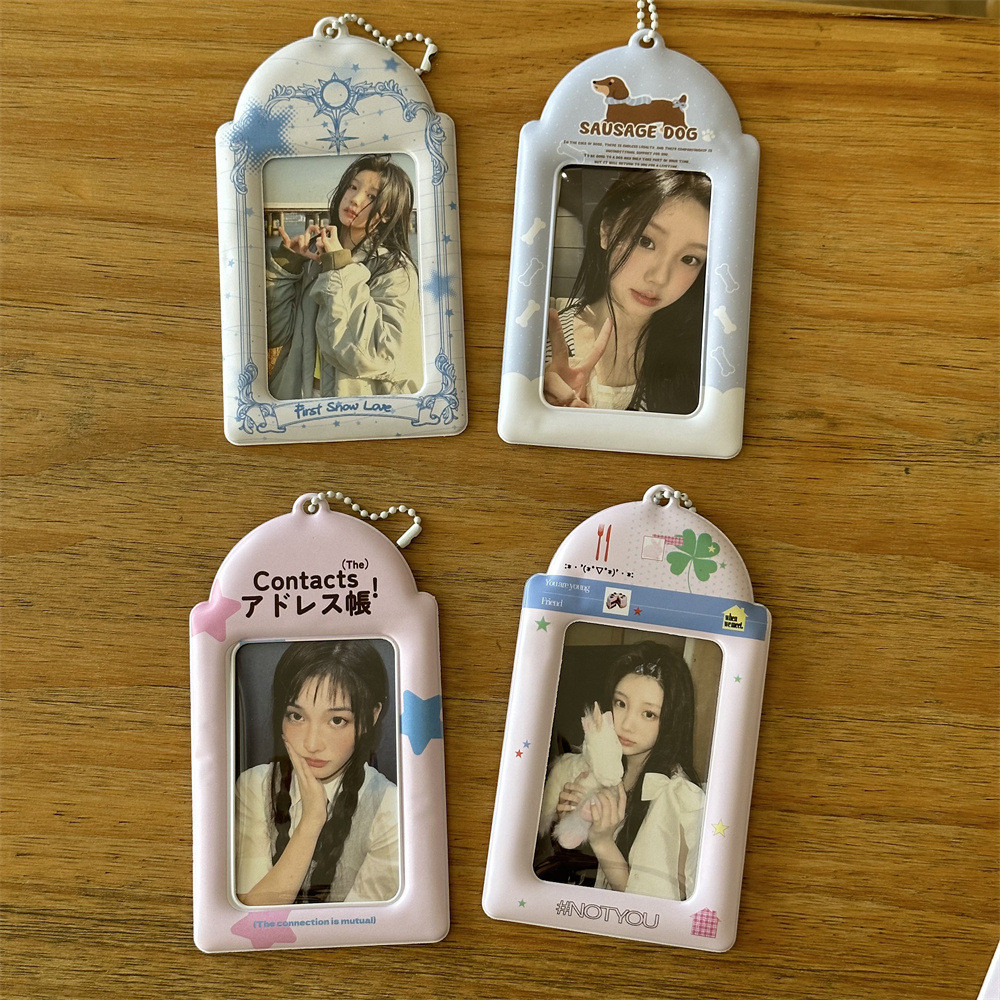 Original ins Pink Blue Dog Bow 10cm Small Card Card Holder Polaroid ...