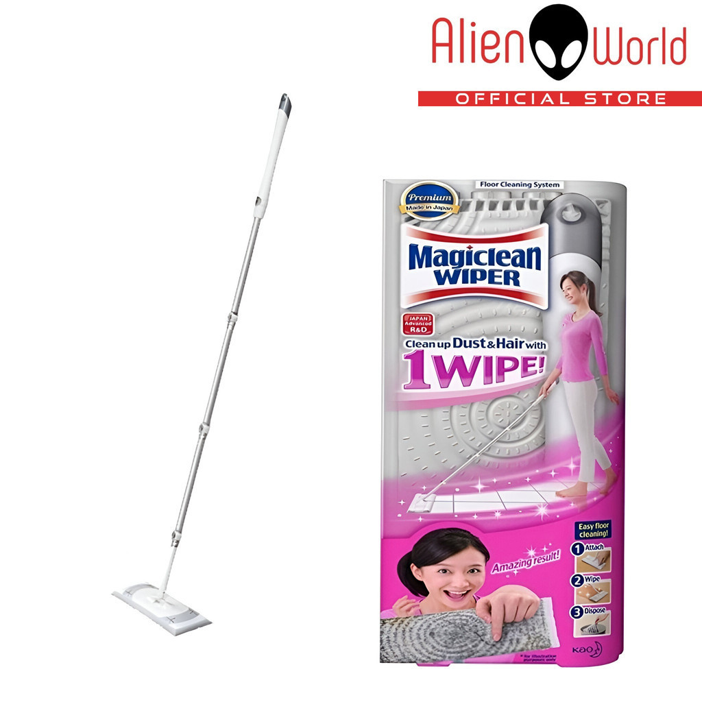 Kao Magiclean Wiper Mop Stick 113cm Long | Magiclean Mop Dry Sheet Wet Sheet Refills | Shopee ...