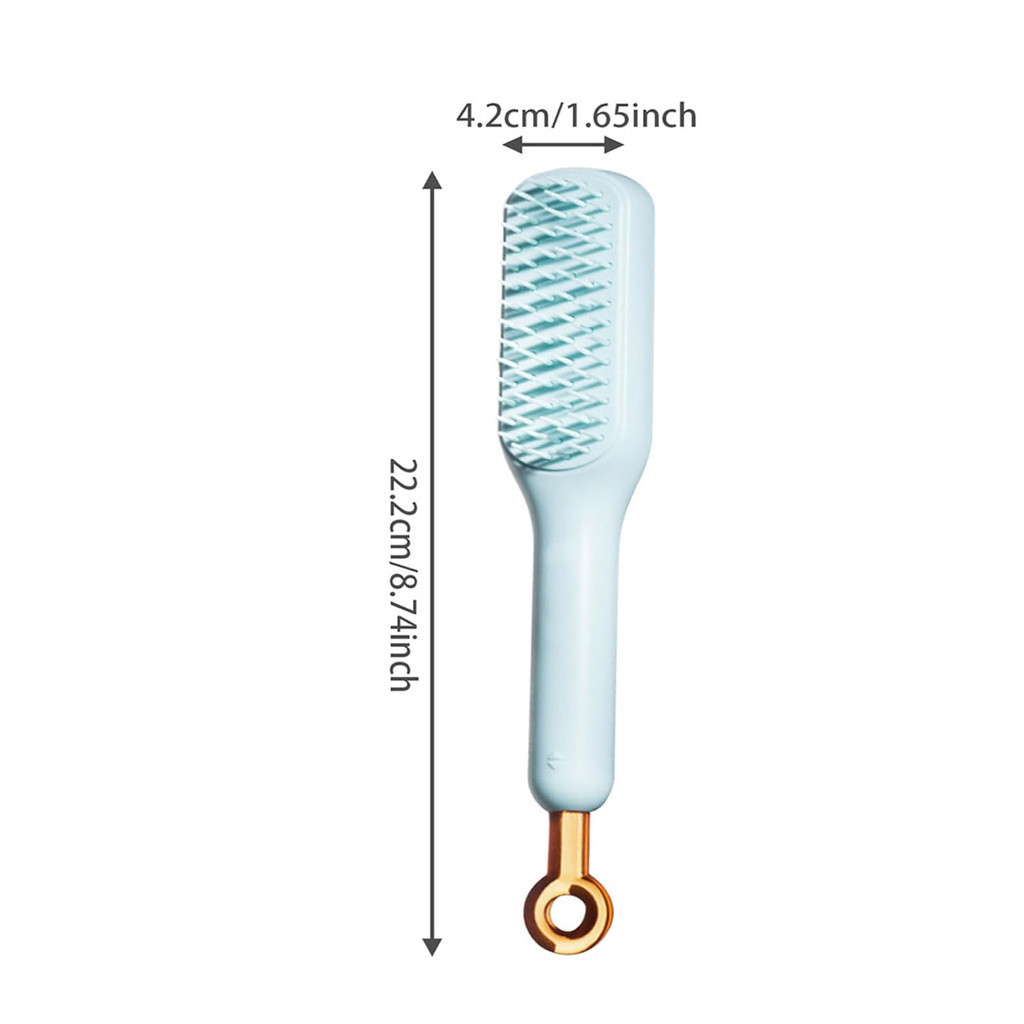 One-Pull Cleaning Hair Comb Scalp Massage Brush Anti-Static Retractable ...