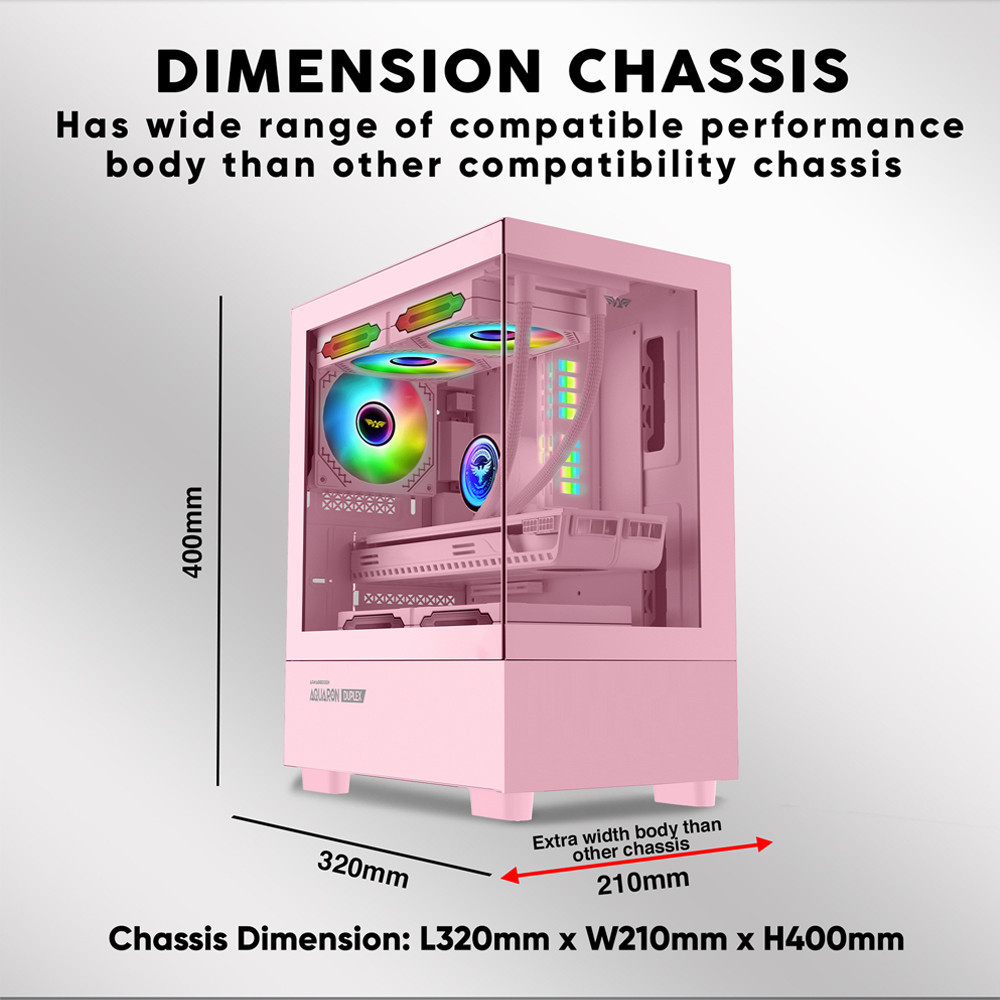 Armaggeddon Aquaron Duplex MATX Gaming PC Case with Tempered Glass Side ...