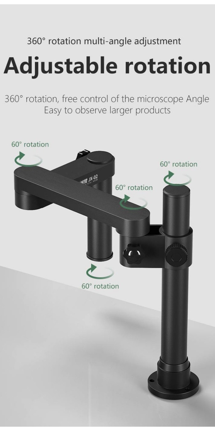 MaAnt JX-02 Robotic Arm 360° Rotating Microscope Bracket Arm for 99% ...