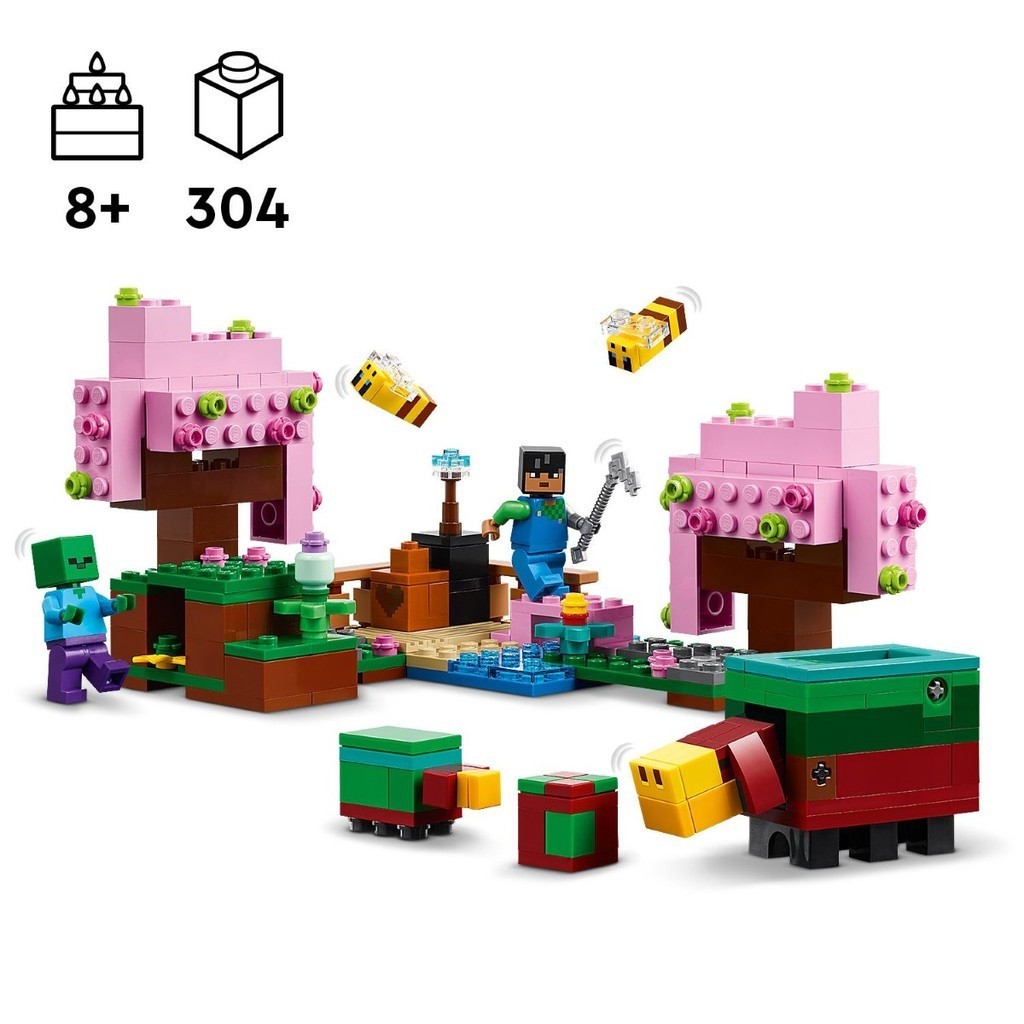 LEGO 21260 Minecraft The Cherry Blossom Garden Building Toy Set (304 ...