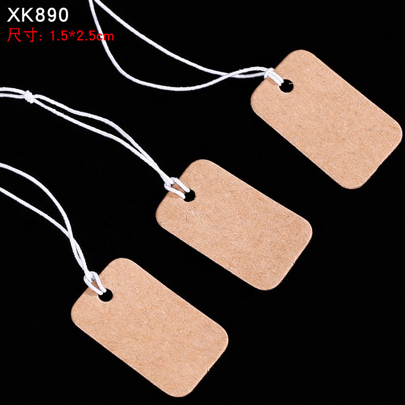 100pcs Jewelry and jewelry small tags DIY blank hanging rope small hang ...