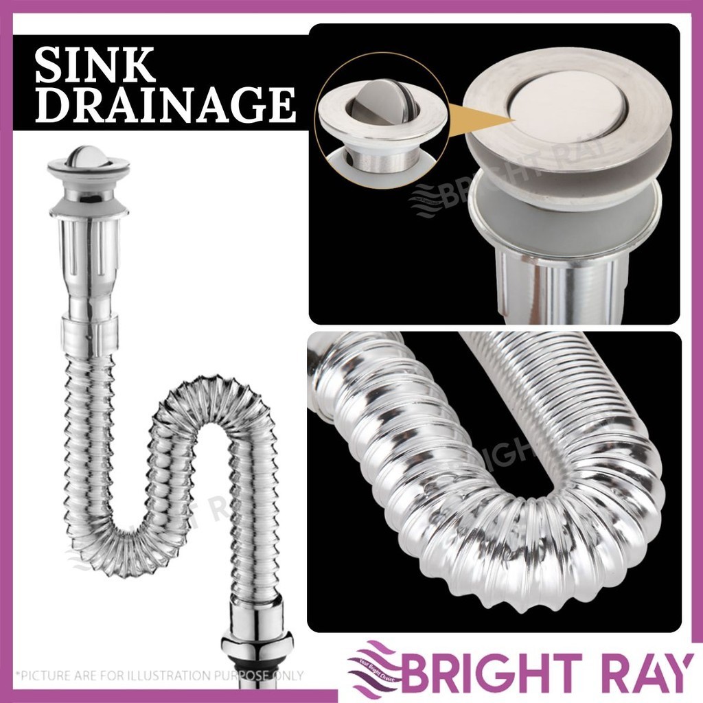 Anti Odor Proof Downpipe S Curved Sink Drainage Fitting Saluran Sinki ...