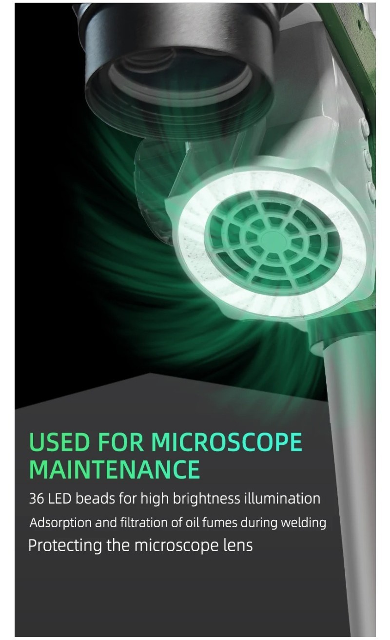 BEST X110 Microscope LED Lighting Smoker Adjustable Wind Speed with ...