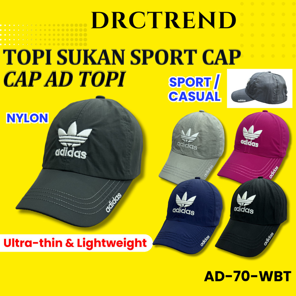Baseball Cap Men Women Topi Jogging Perempuan Lelaki Nylon Cap AD Topi ...