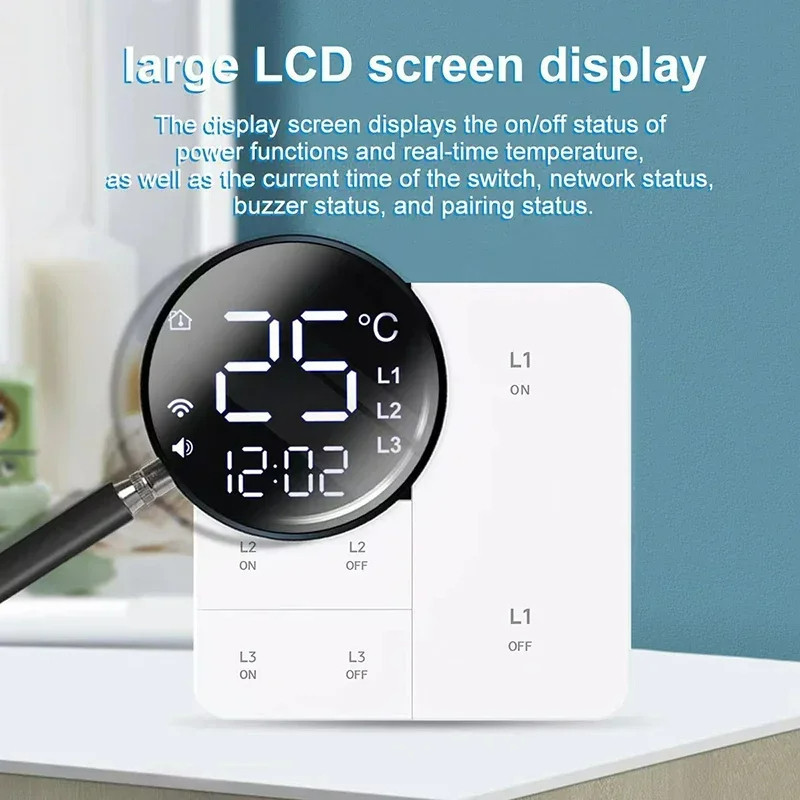 Tuya Smart Wifi Switch With temperature time display function 100 250V ...