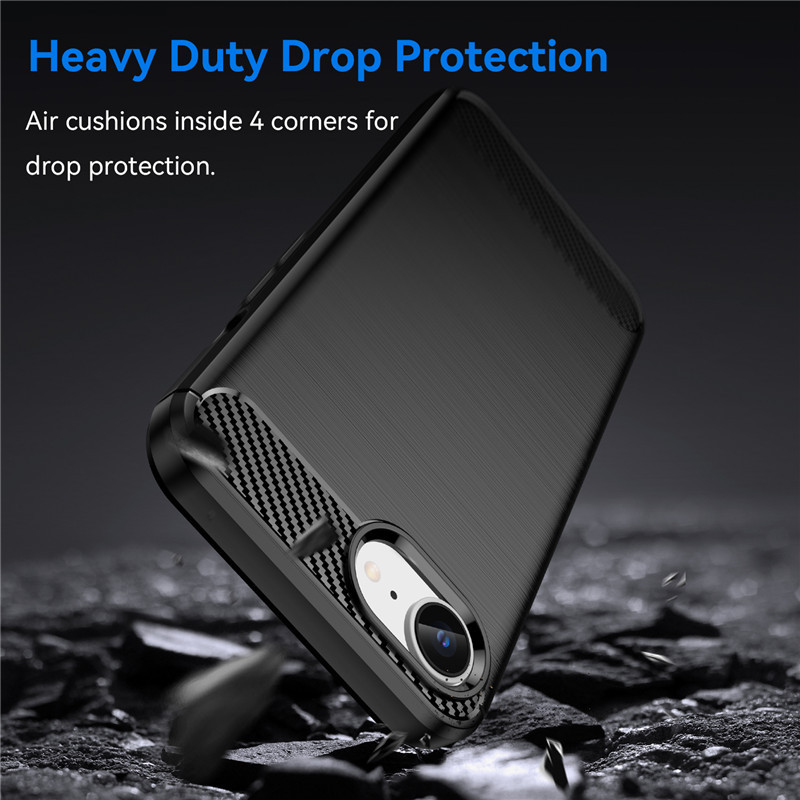 For iPhone SE4 Case For Apple iPhone SE 4 Cover Carbon Fiber Shockproof ...