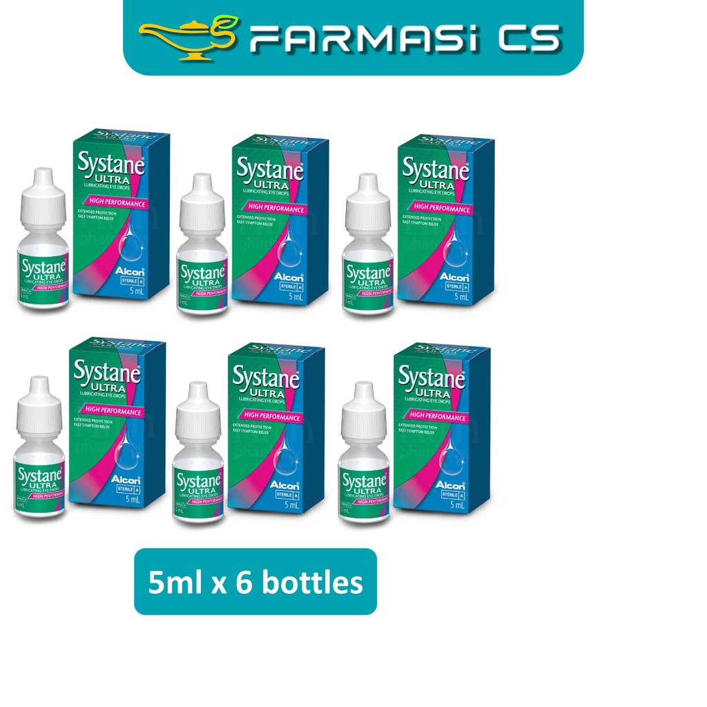 Systane Ultra Lubricant Eye Drops 5ml x 6 Bottles EXP:04/2027 [ Farmasi ...