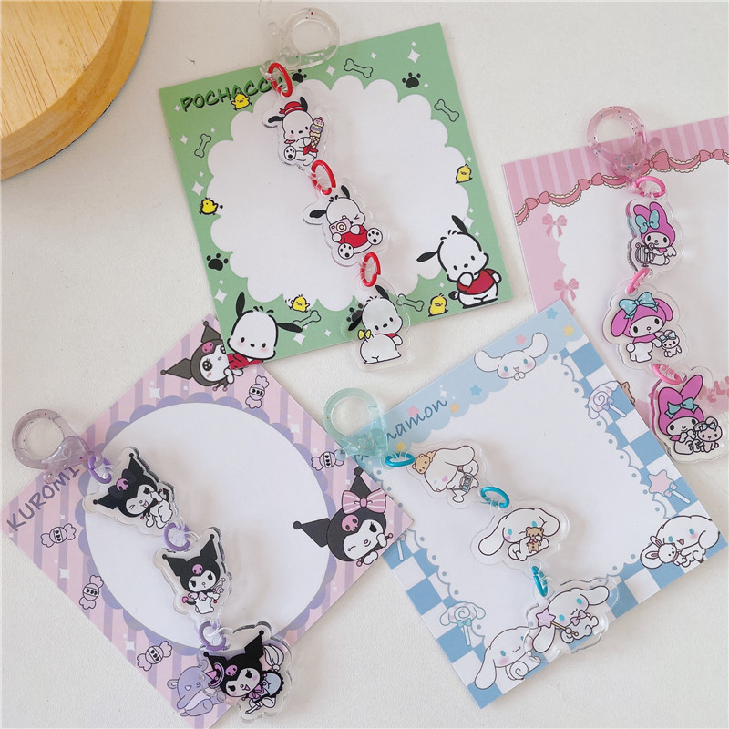Japanese Cartoon Sanrio Decorative Keychain String Bag Pendant Trinket ...