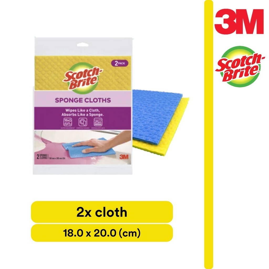 3M Scotch Brite 9055 Sponge Cloth (2) Superior Quality Absorb Water ...