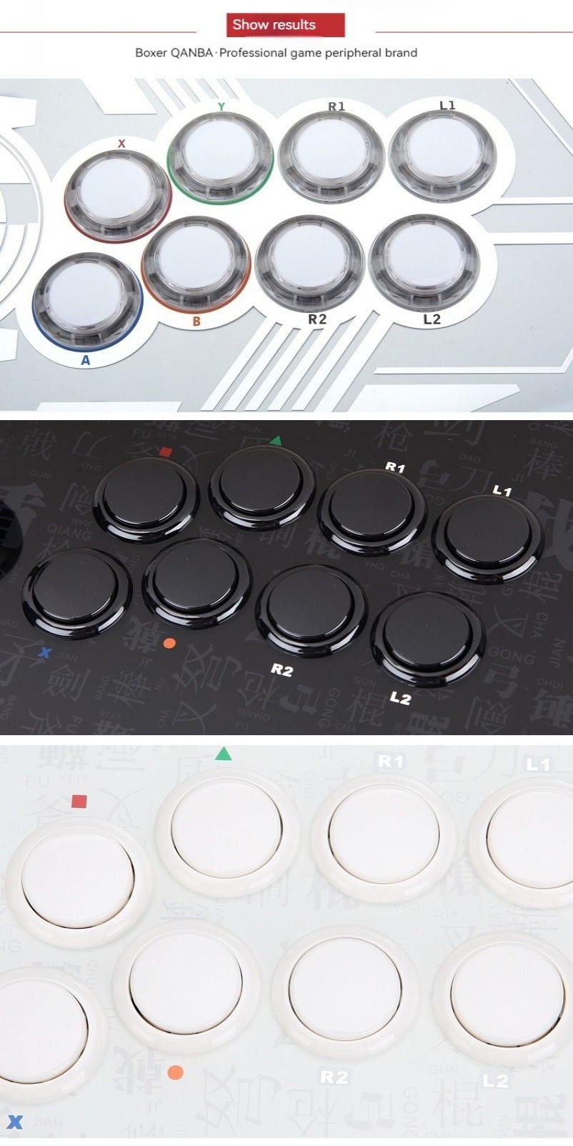 QANBA sanwa 30mm/24mm card button arcade joystick accessories Buttons HITBOX Street Fight KOF ...