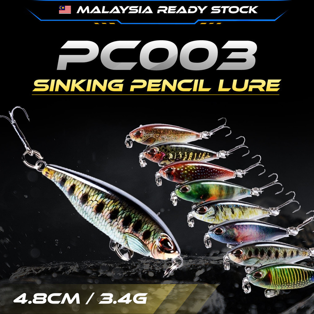 【MR.T PC003】4.8cm Sinking Pencil Lure Minnow Lure Umpan Sebarau PB Gewang Killer Casting Lure ...
