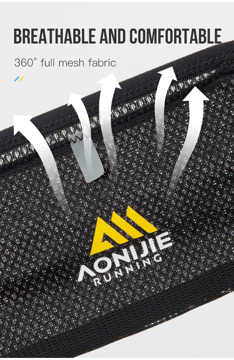 Quick Release AONIJIE W8122 Zipper Running Belt Fit 250ml Hydration ...
