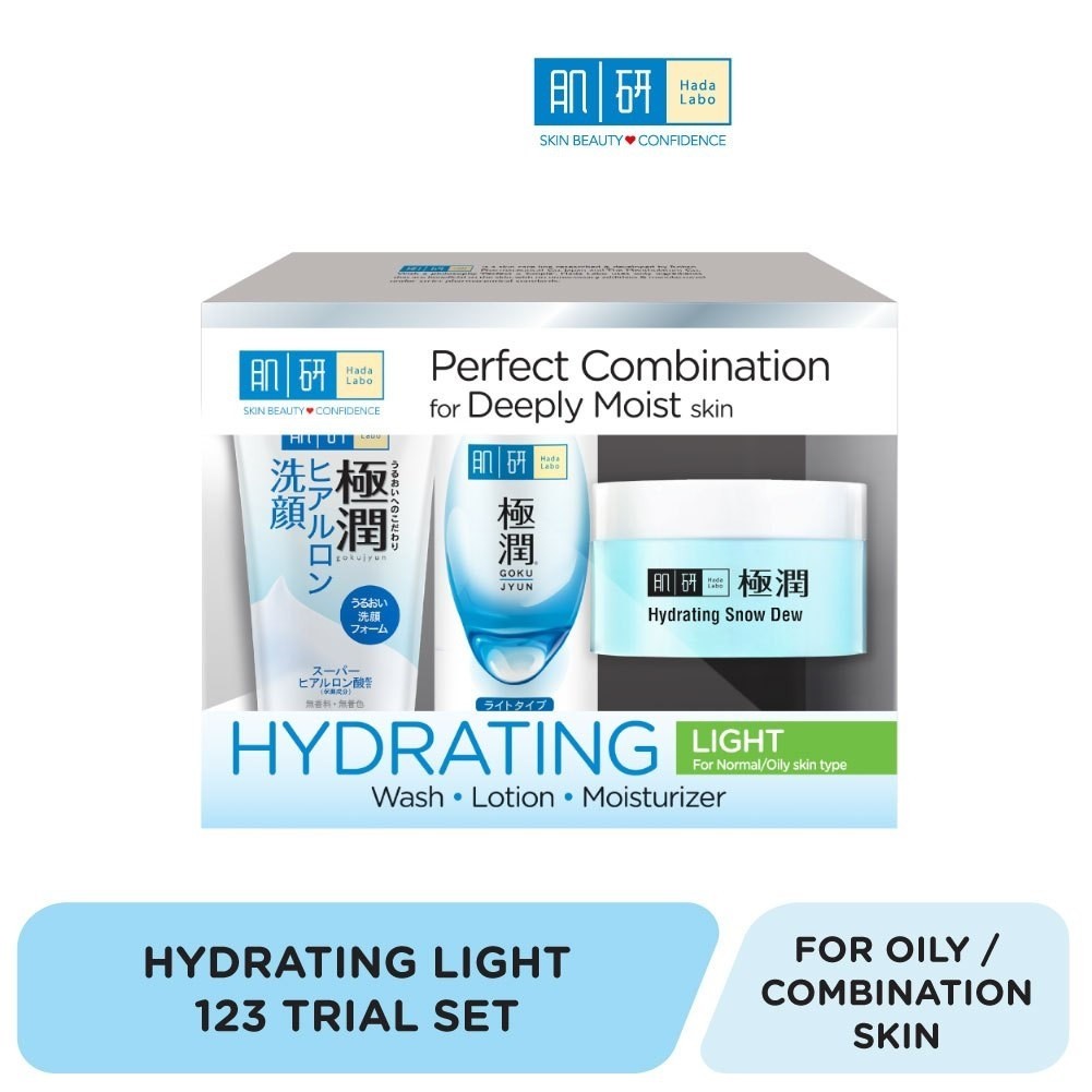 Hada Labo Hydrating Light 123 Trial Set (12g + 30ml + 14g) | Shopee ...